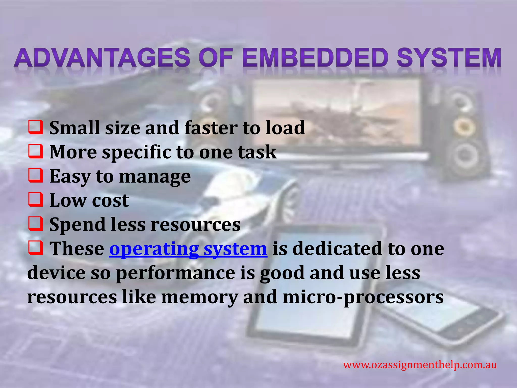 Applications Of Embedded System Pptx Operating Systems Computer