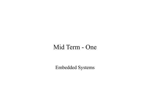Embedded systems, lesson 14 | PPT