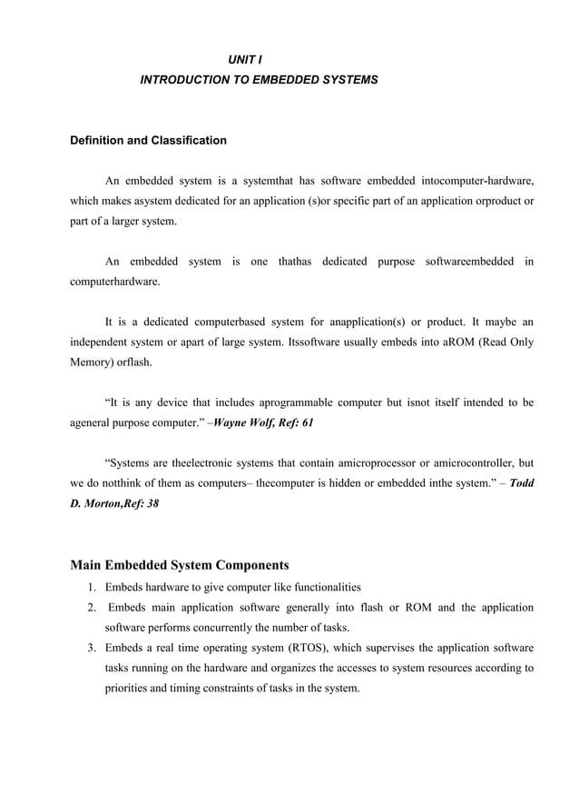 Embedded systems notes | PDF