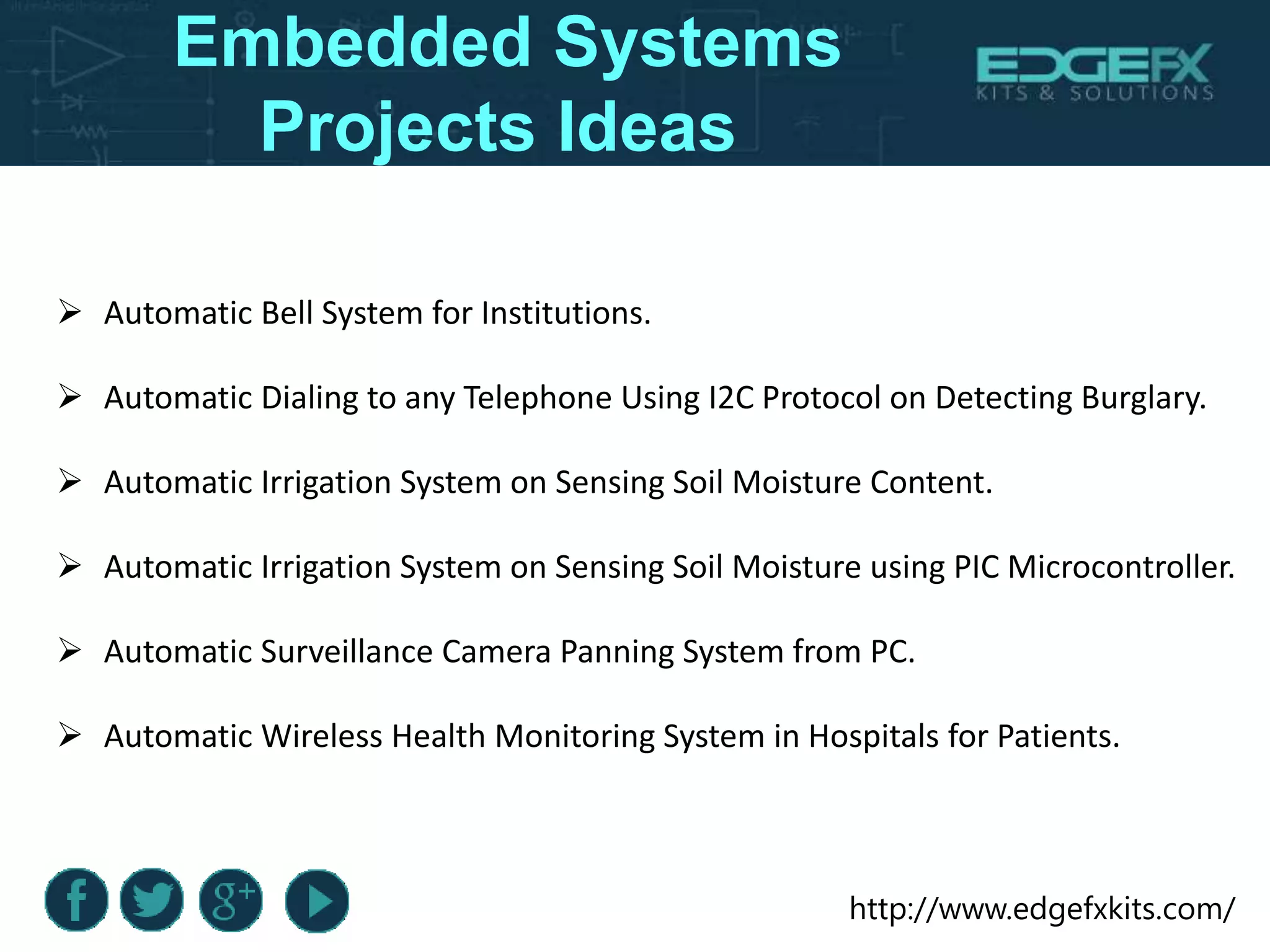 Embedded Systems Projects Ideas | PPTX | Operating Systems | Computer ...