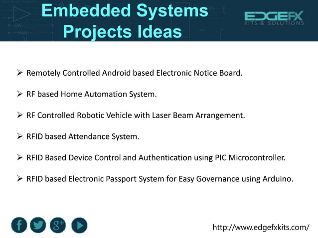 Embedded Systems Projects Ideas | PPTX | Operating Systems | Computer ...
