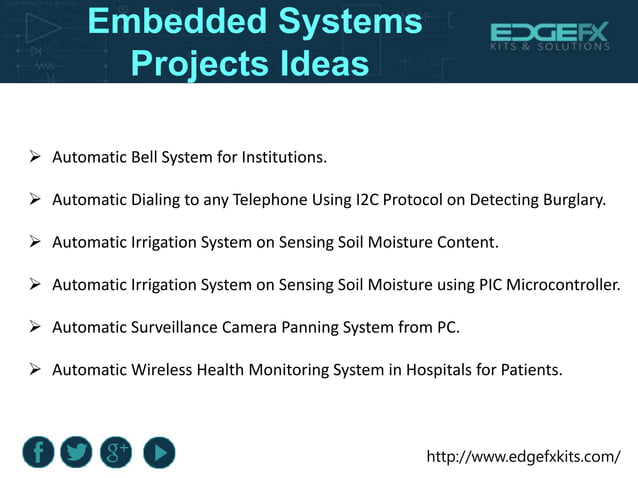 Embedded Systems Projects Ideas | PPTX | Operating Systems | Computer ...
