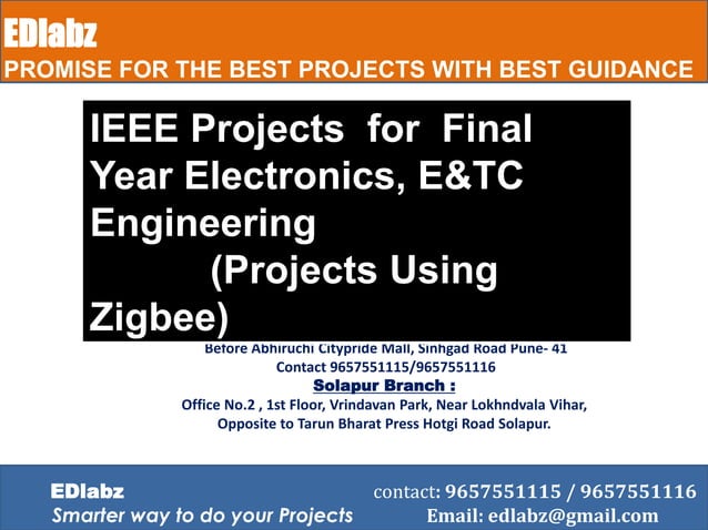 Embedded systems projects using zigbee and micro controllers | PPT