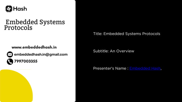 Embedded Systems Protocols By Embedded Hash Ppt