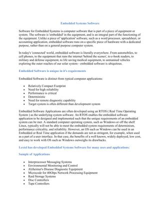 Embedded systems software | PDF
