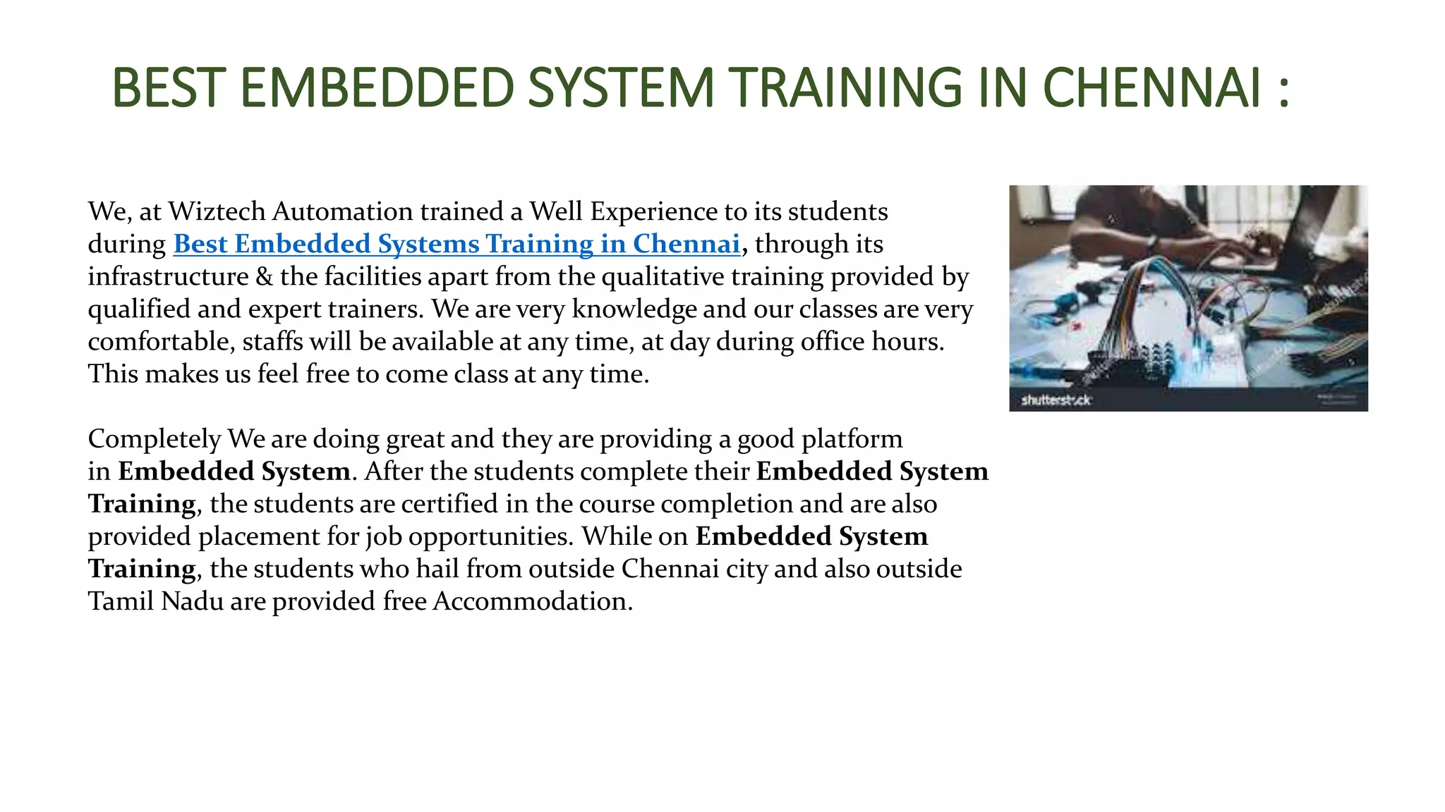 EMBEDDED SYSTEMS TRAINING IN CHENNAI | PPTX