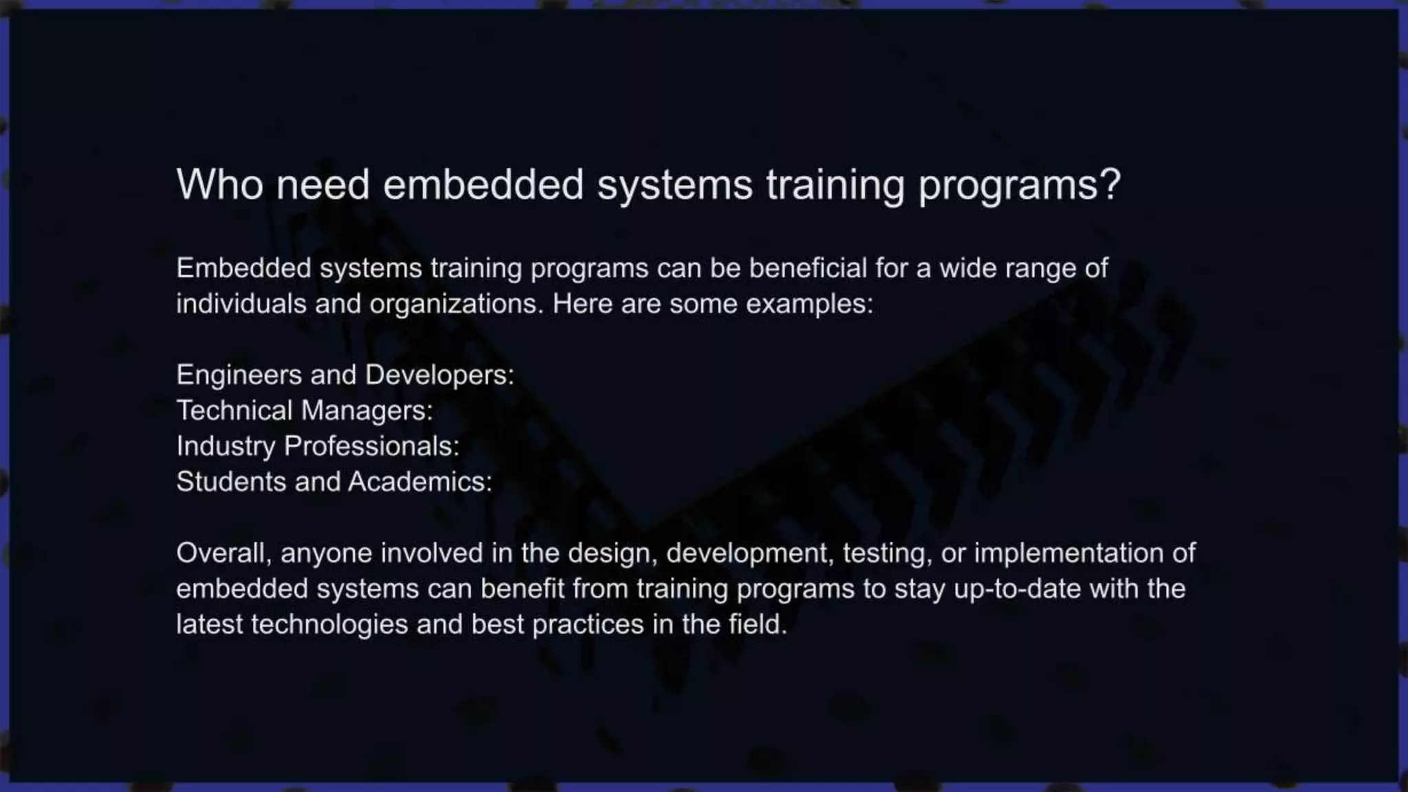 Embedded Systems Training Programs | PPT