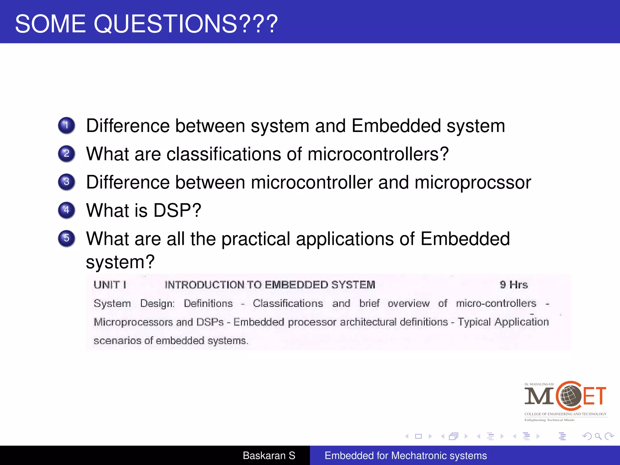 Embedded systems unit1 | PDF | Computing | Technology & Computing
