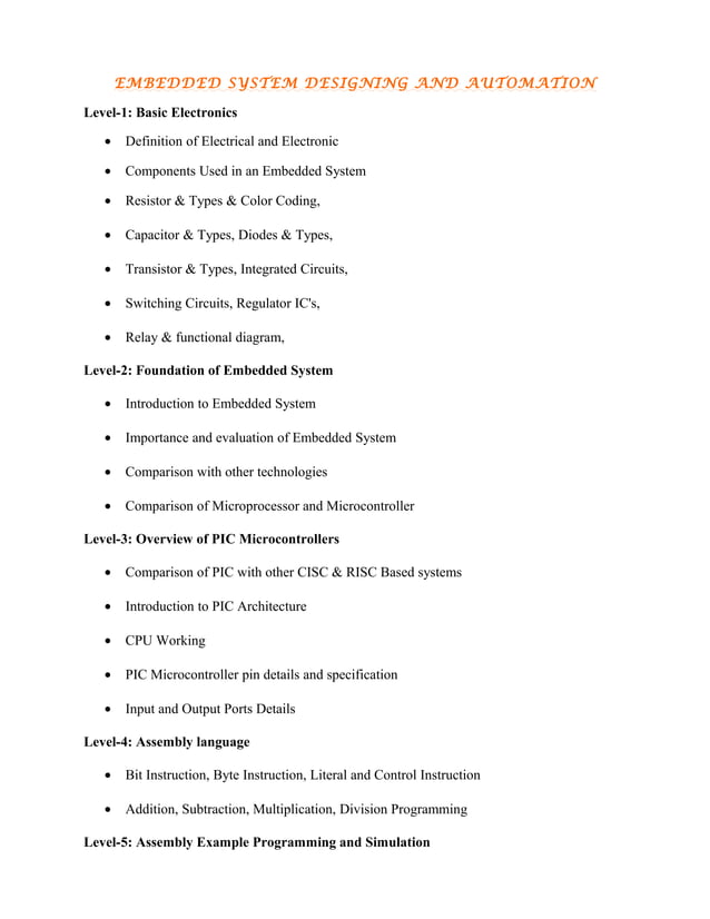 Embedded system syllabus | DOC