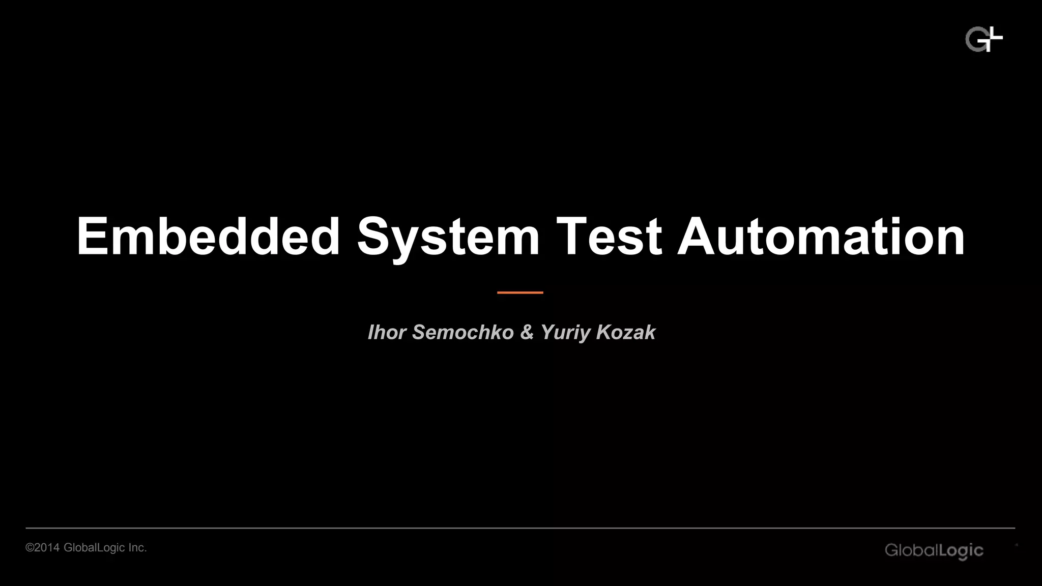 Embedded System Test Automation Pptx