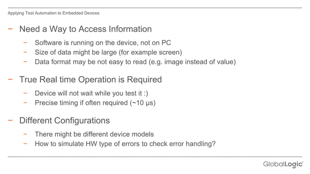 Embedded System Test Automation Pptx Operating Systems Computer Software And Applications