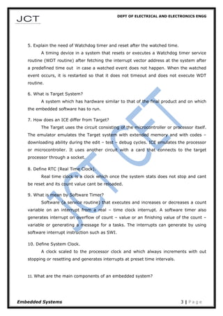 Embedded two mark question | PDF