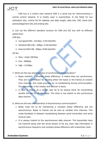 Embedded two mark question | PDF