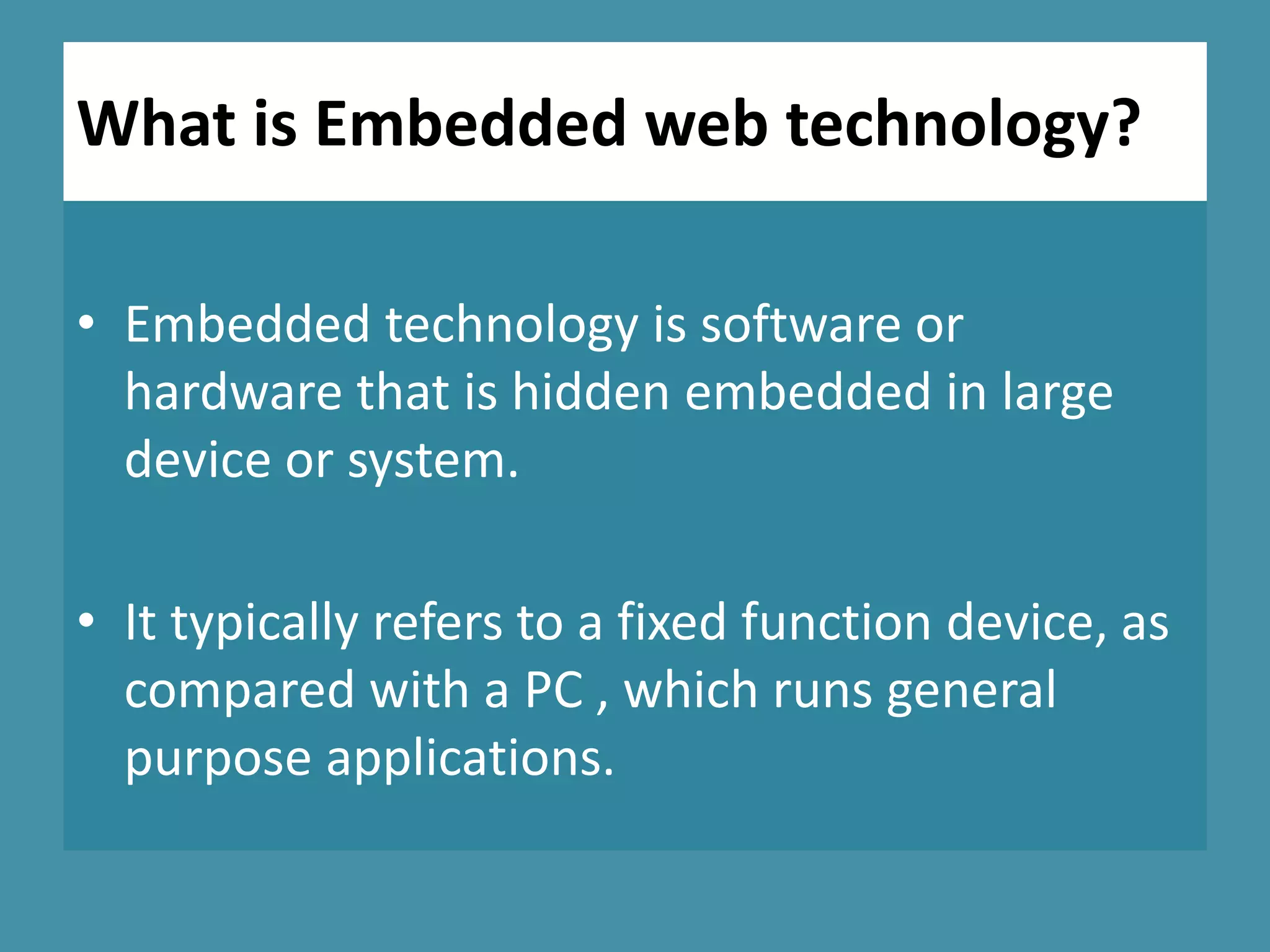 Embedded web technology | PPTX