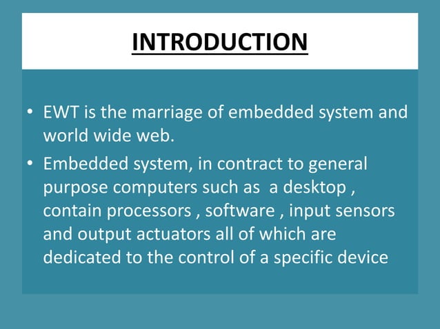 Embedded web technology | PPTX