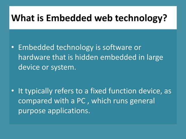 Embedded web technology | PPTX