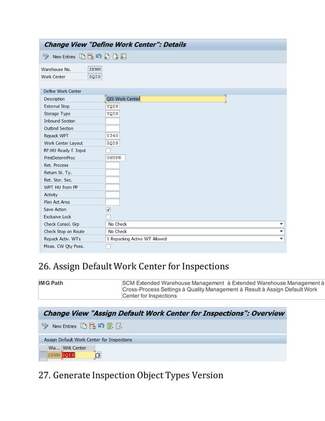 Embedded wm qm integration setup 1709 in s4-hana | DOCX
