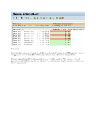 Embedded wm qm integration setup 1709 in s4-hana | DOCX