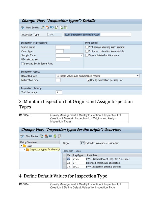 Embedded wm qm integration setup 1709 in s4-hana | DOCX