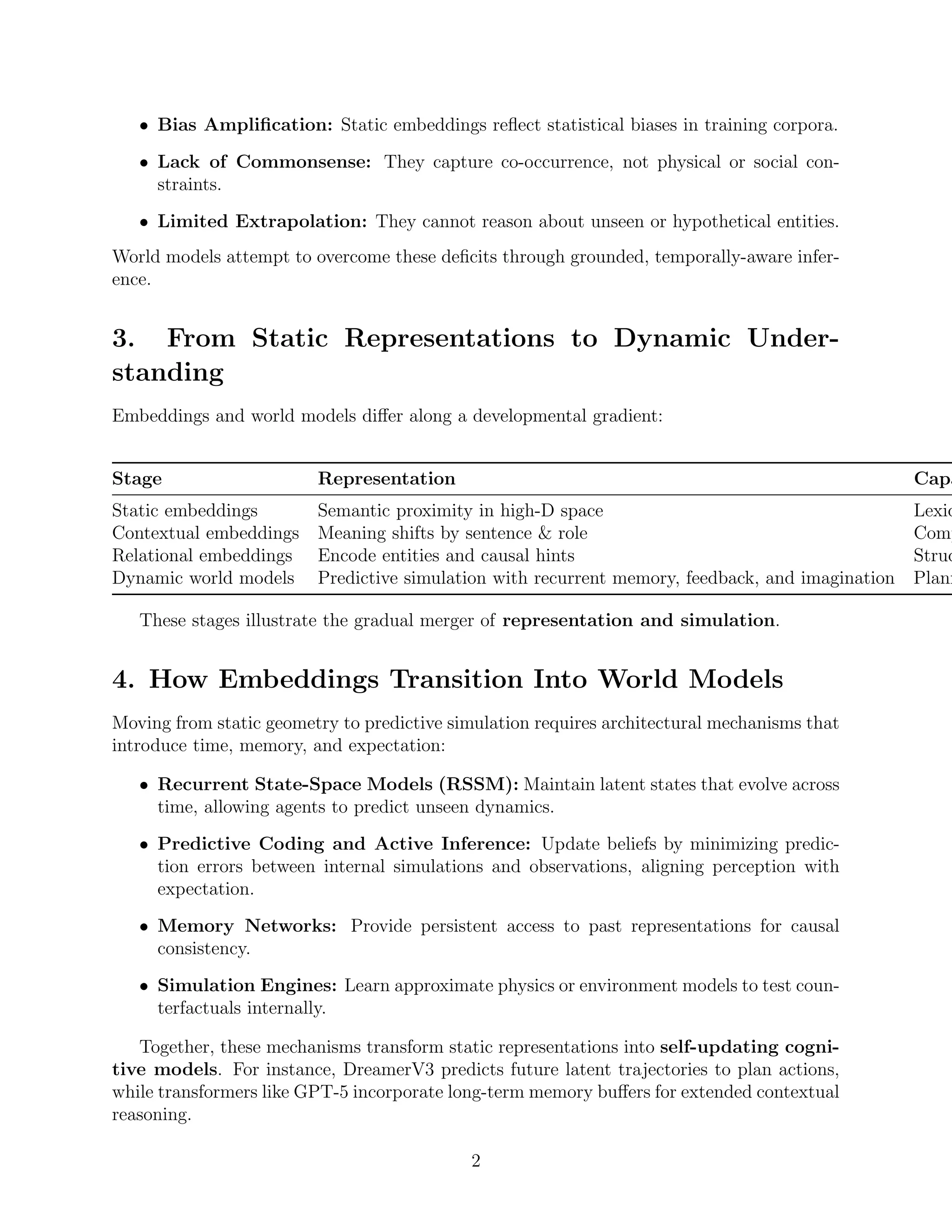Moving from Word Embeddings to World Models | PDF