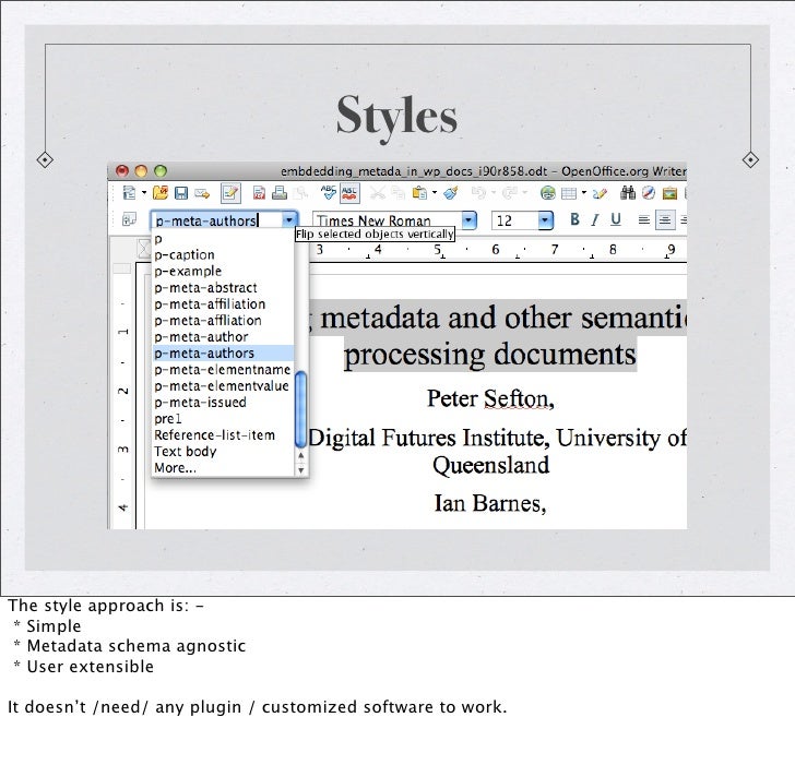 Embedding Metadata In Word Processing Documents
