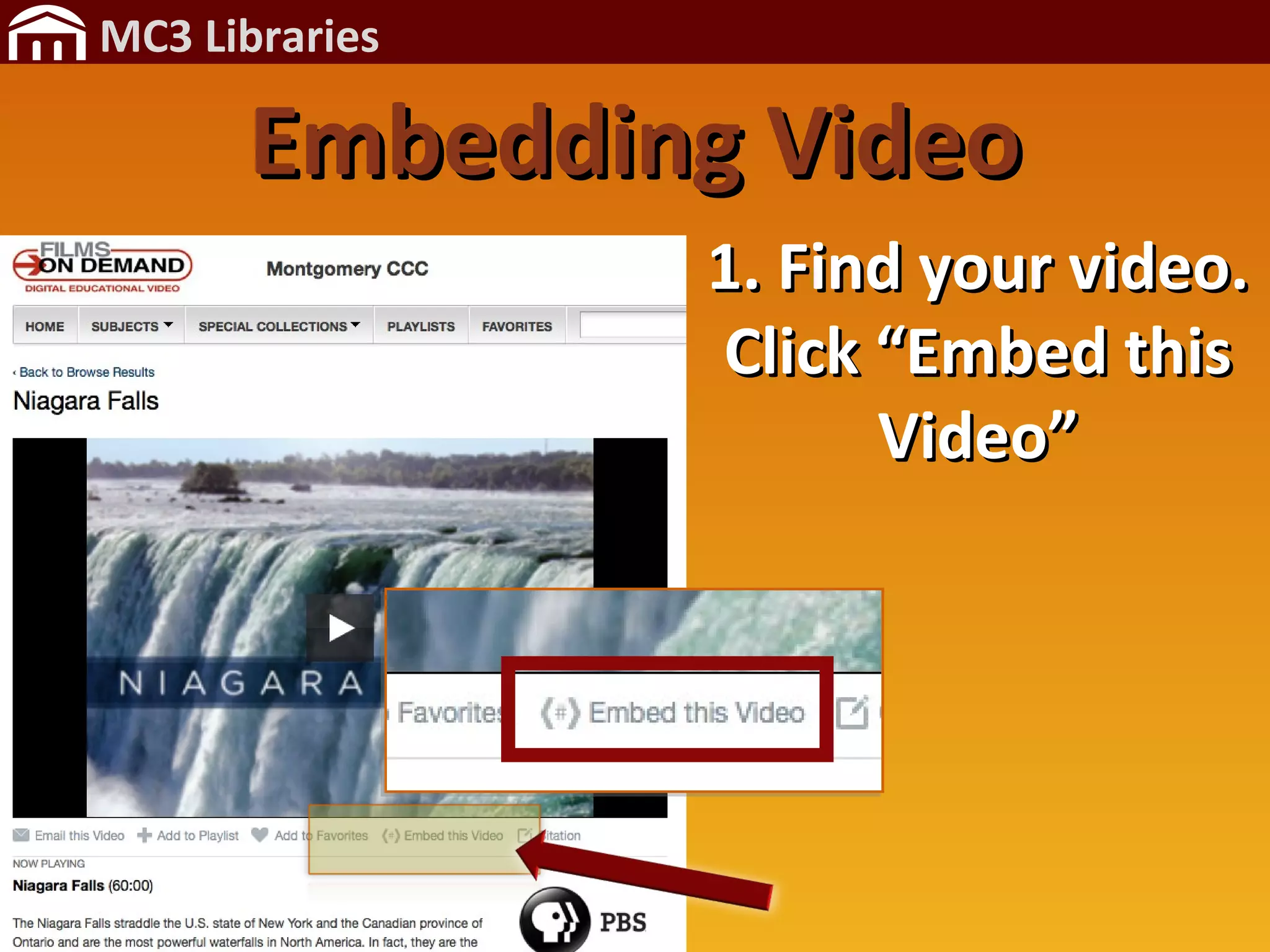 Embedding Films on Demand in your Blackboard Course | PPTX