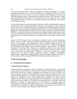 Embedding and Extraction Techniques for Medical Images-Issues and Challenges | PDF