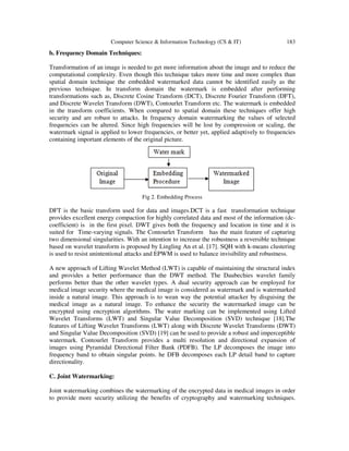 Embedding and Extraction Techniques for Medical Images-Issues and Challenges | PDF