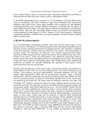 Embedding and Extraction Techniques for Medical Images-Issues and Challenges | PDF