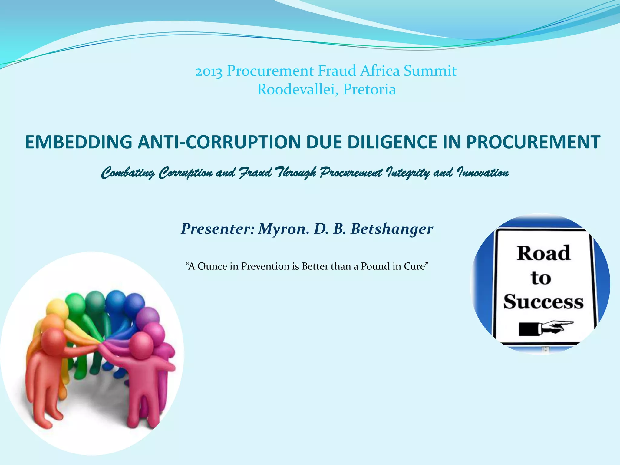 Embedding anti corruption due diligence in procurement | PPT
