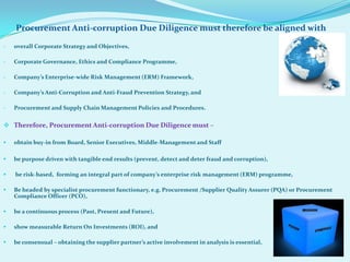 Embedding anti corruption due diligence in procurement | PPT
