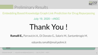 Embedding based knowledge graph link prediction for drug repurposing | PPT