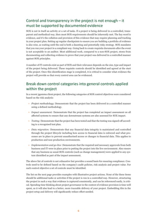 Embedding compliance: how to integrate sarbanes-oxley in your projects ...