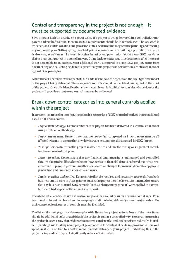 Embedding compliance: how to integrate sarbanes-oxley in your projects ...