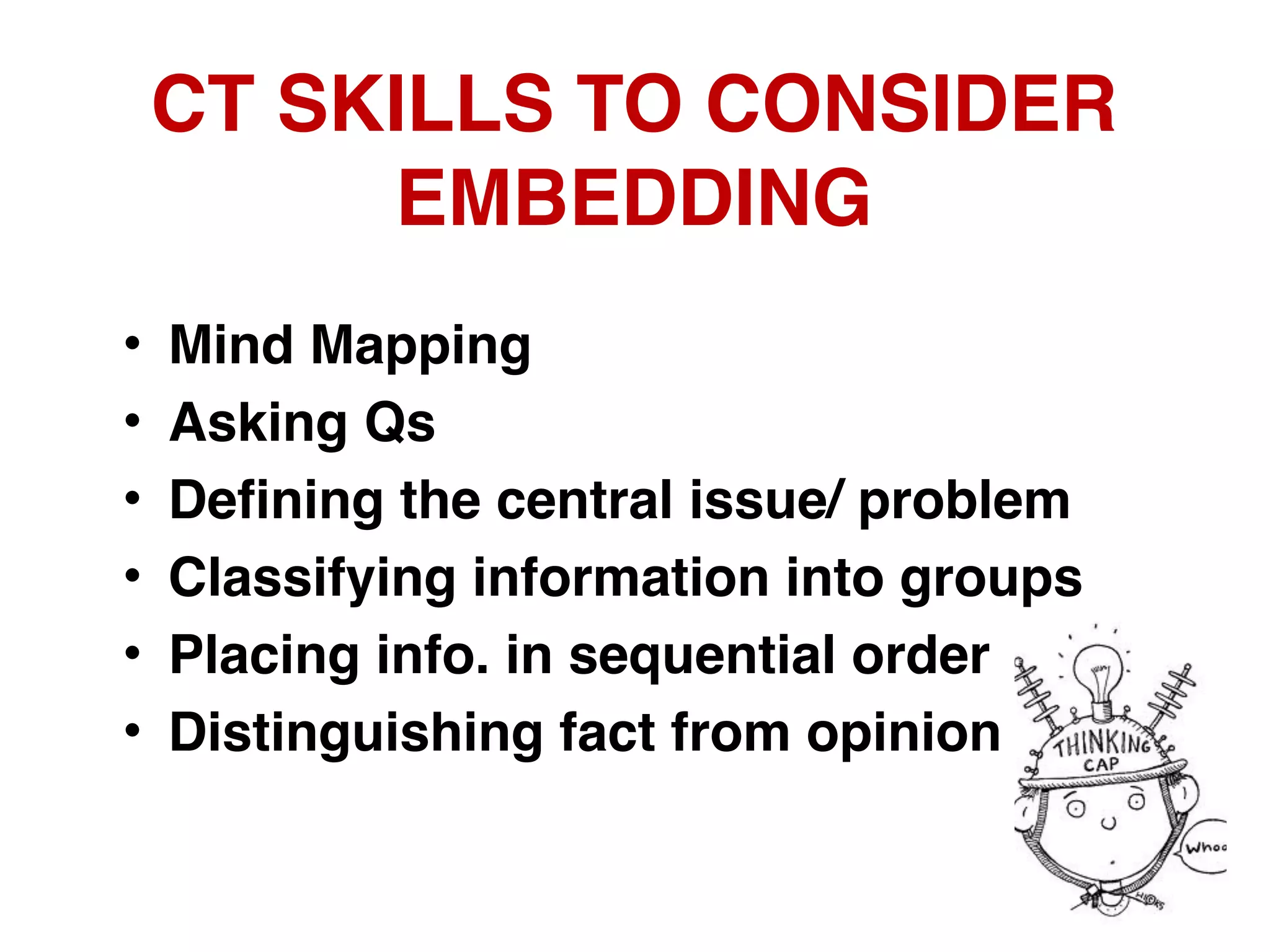 Embedding Critical Thinking Skills in Education teaching | PDF | Educational Assessment | Education