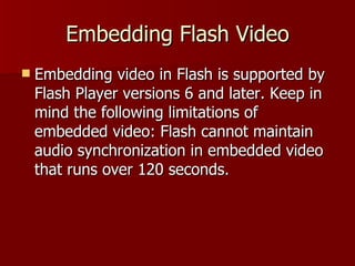 Embedding flash video | PPT
