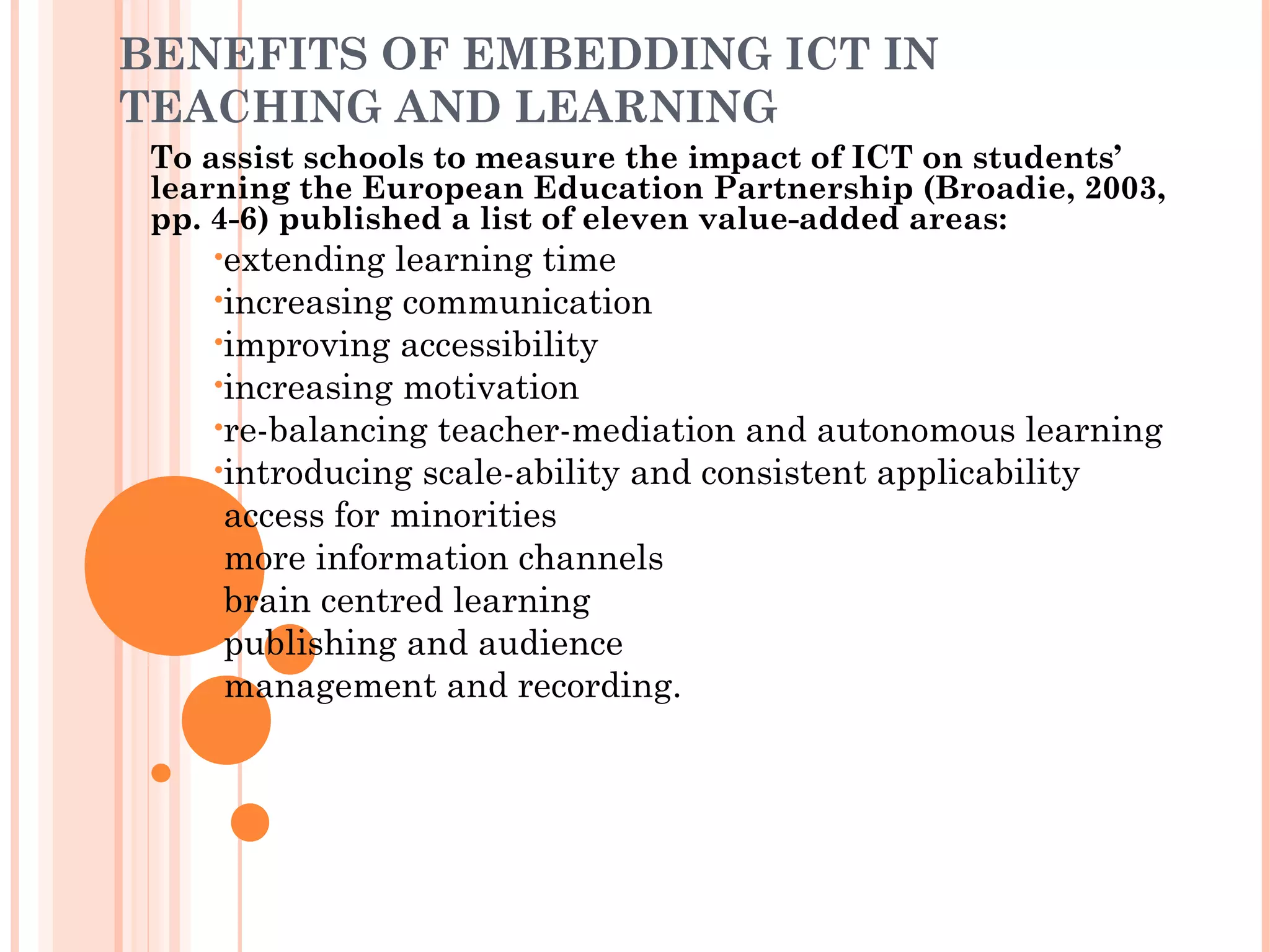 Embedding ict in teaching and learning | PPT