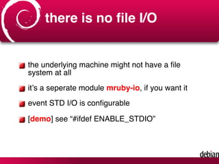 Embedding mruby into c and an actual example | PPT