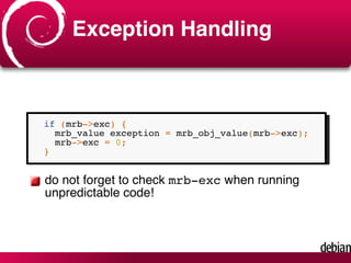 Embedding mruby into c and an actual example | PPT