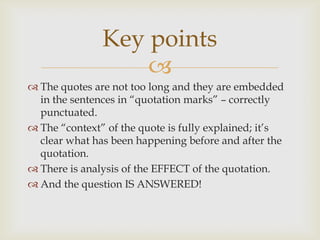 Embedding quotation in your essays | PPTX