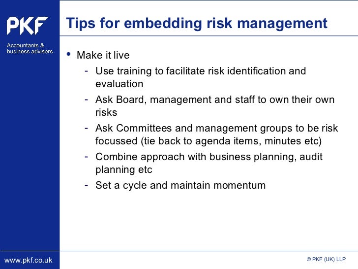 Embedding Risk Management In Further Education Presentation Feb 08