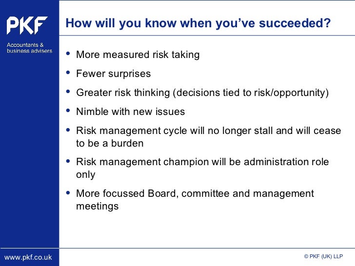 Embedding Risk Management In Further Education Presentation Feb 08