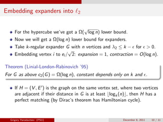 Metric Embeddings and Expanders | PPT