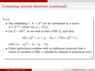 Metric Embeddings and Expanders | PPT
