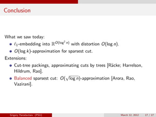 l1-Embeddings and Algorithmic Applications | PPT