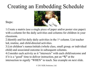 Embedding schedules | PPT | Education