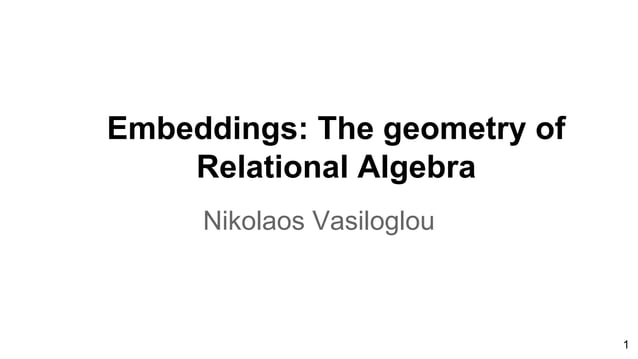 Embeddings the geometry of relational algebra | PDF | Databases | Computer Software and Applications