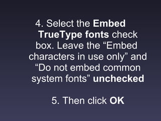 Embedding your fonts in Word | PPT