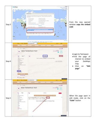 Embed ZeeMaps in a Twinspace page | PDF | Computing | Technology & Computing