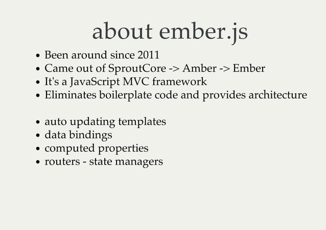Starting out with Ember.js | Web Development | Internet